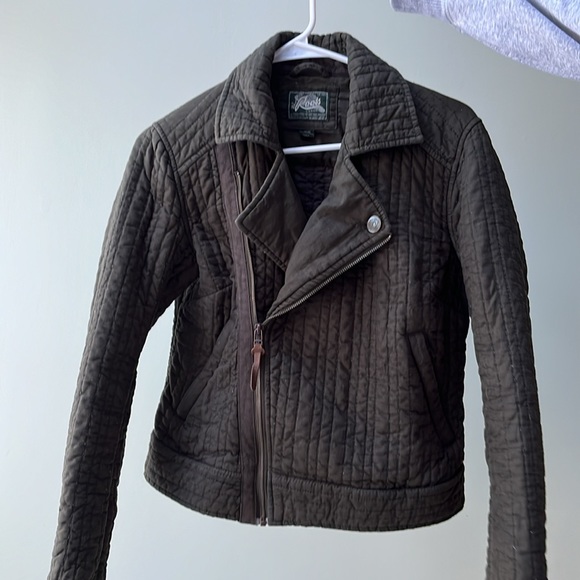 Roots | Jackets & Coats | Roots Canada Army Green Quilted Moto Jacket ...